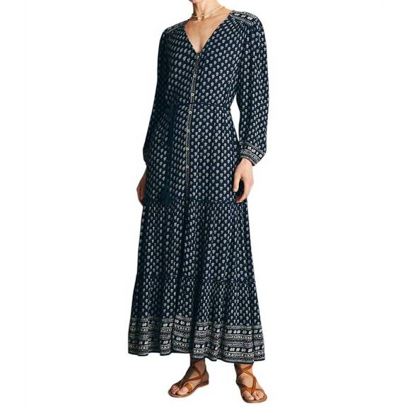 Faherty | Dresses | New Faherty Orinda Long Sleeve Maxi Dress In Lotus ...